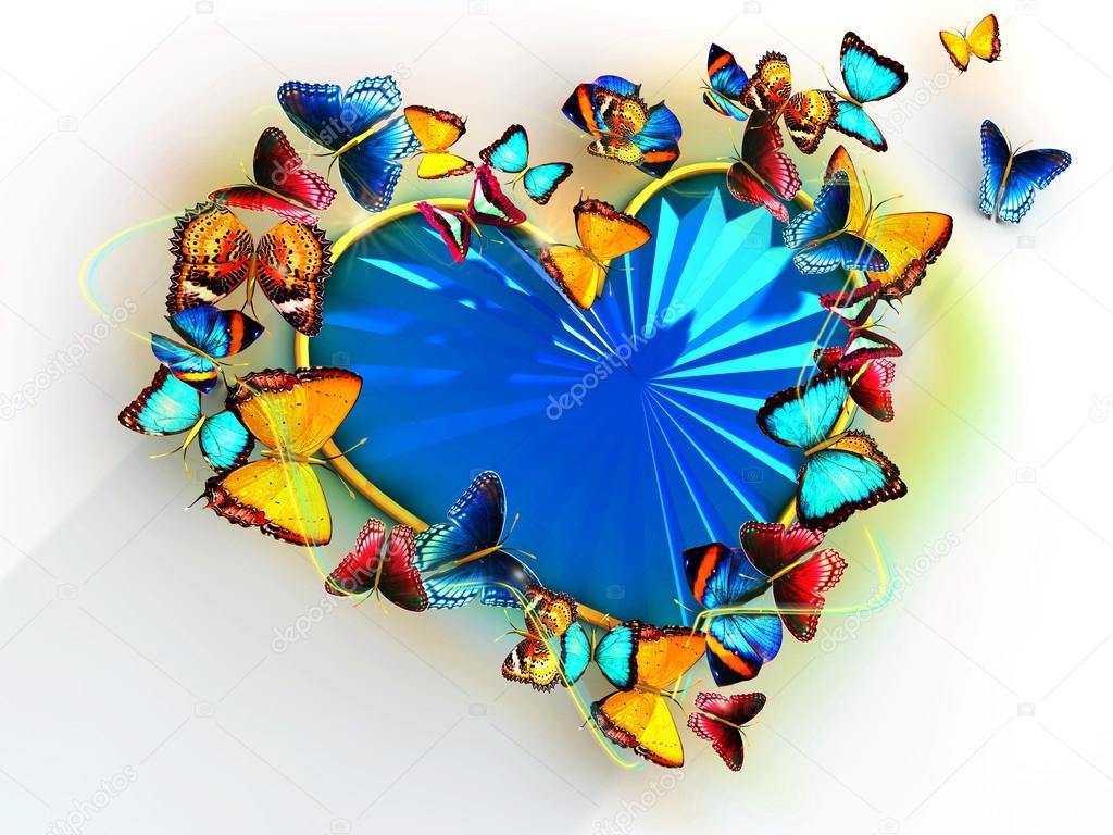 Blue Butterfly Heart Wallpapers