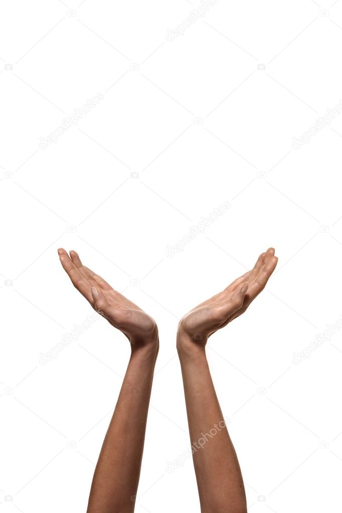 Hands open isolated on white Stock Photo by ©depostock 118813774