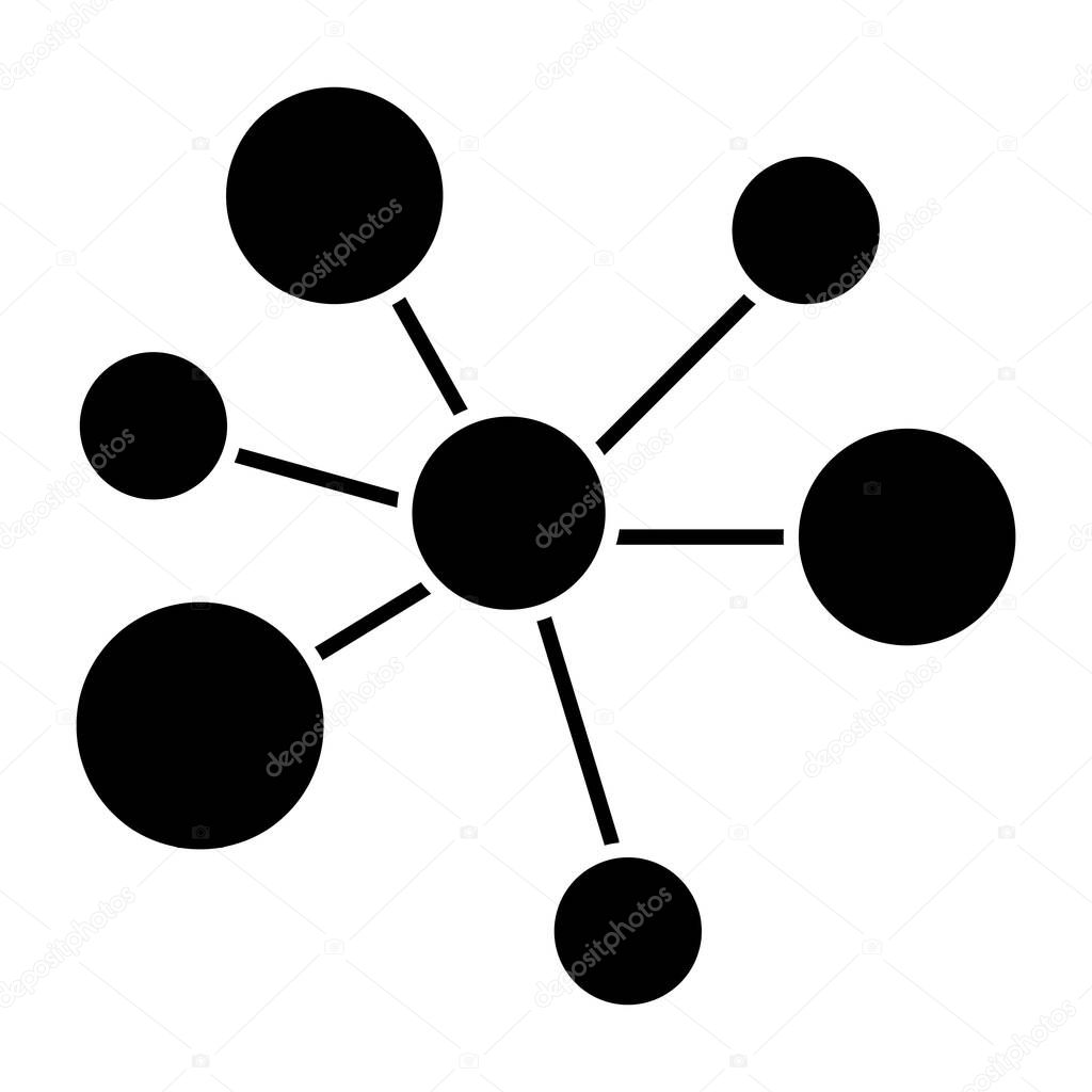 Icono de nodos conectados, diseño sólido de topología 2024