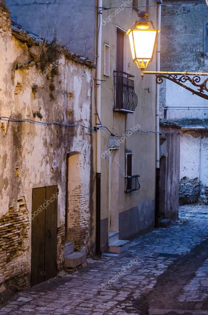 Old City medieval streets in the evening vintage detail — Stock Photo ...