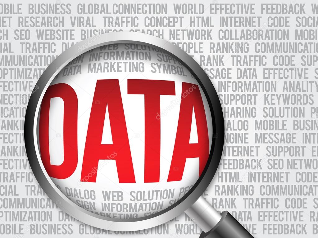 DATA word cloud with magnifying glass — Stock Photo © dizanna #101408876