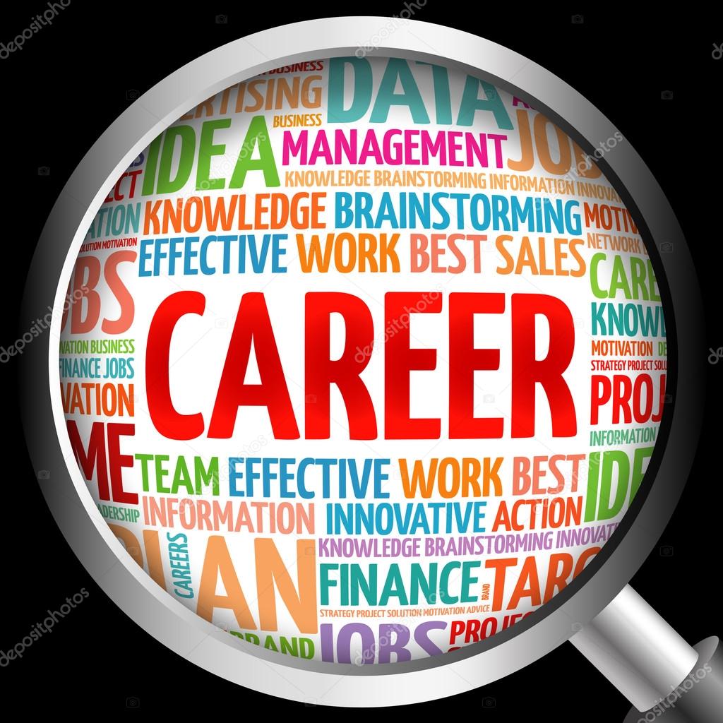 Career word cloud with magnifying glass — Stock Photo © dizanna #102213378