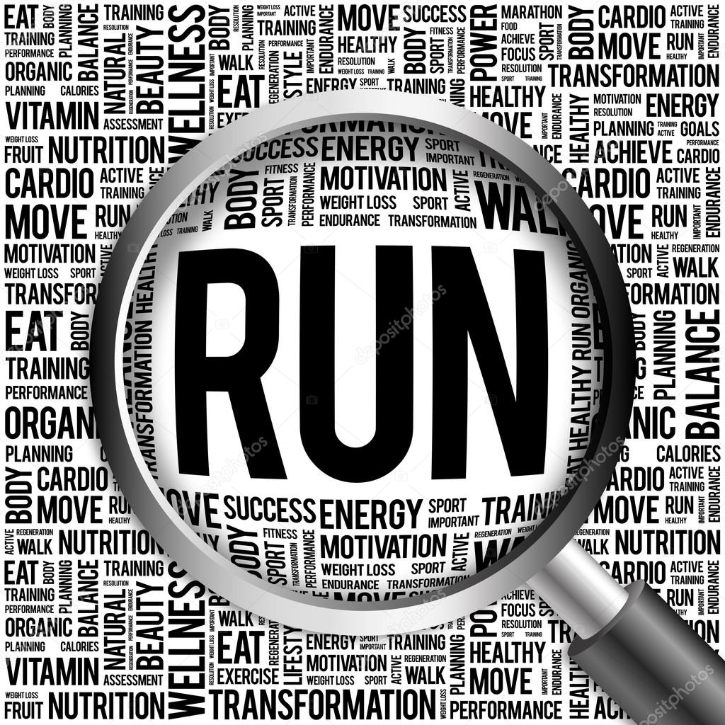 RUN word cloud with magnifying glass — Stock Photo © dizanna #102741264