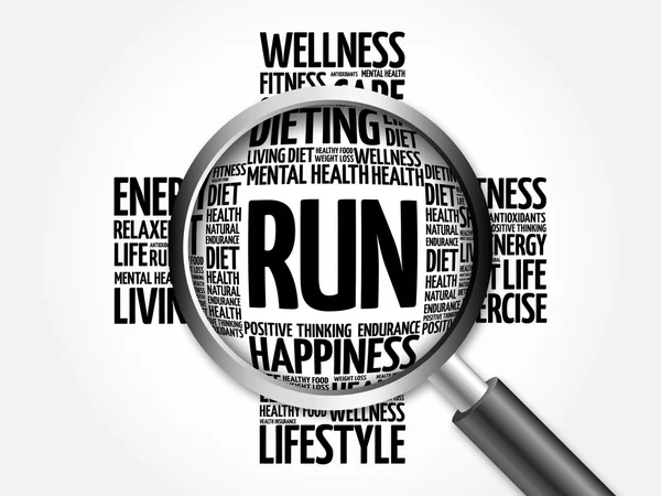RUN word cloud with magnifying glass — Stock Photo © dizanna #102741264
