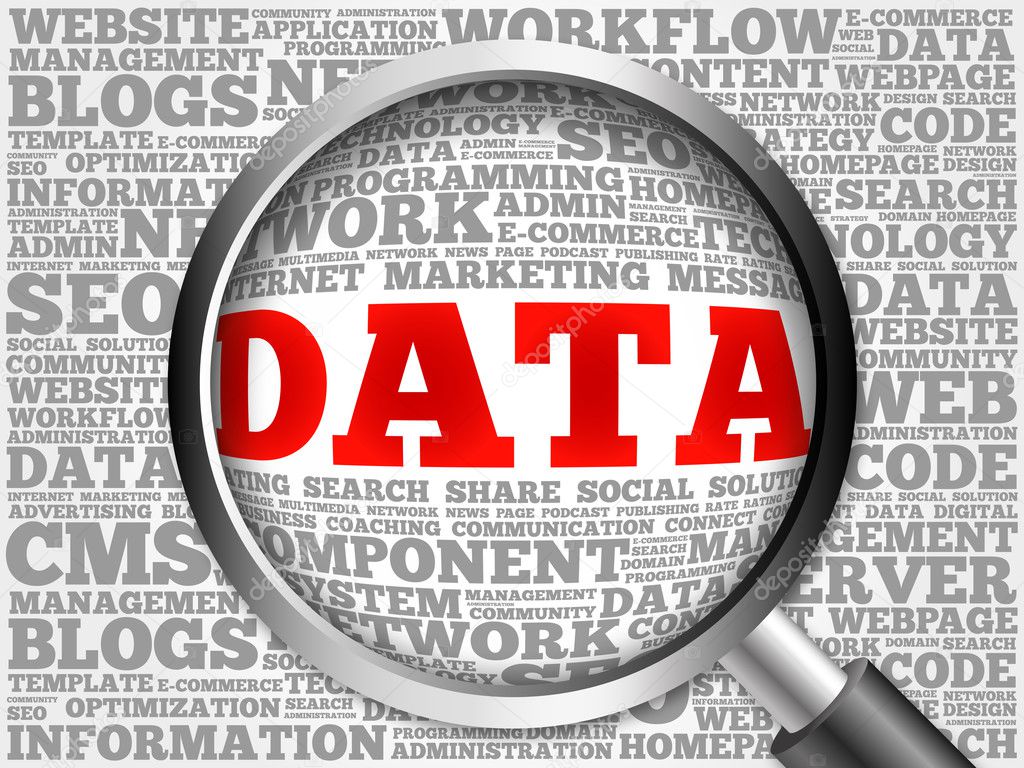 DATA word cloud with magnifying glass — Stock Photo © dizanna #110973354
