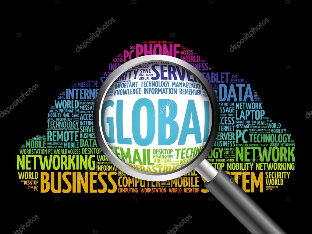 Global word cloud with magnifying glass — Stock Photo © dizanna #110973682