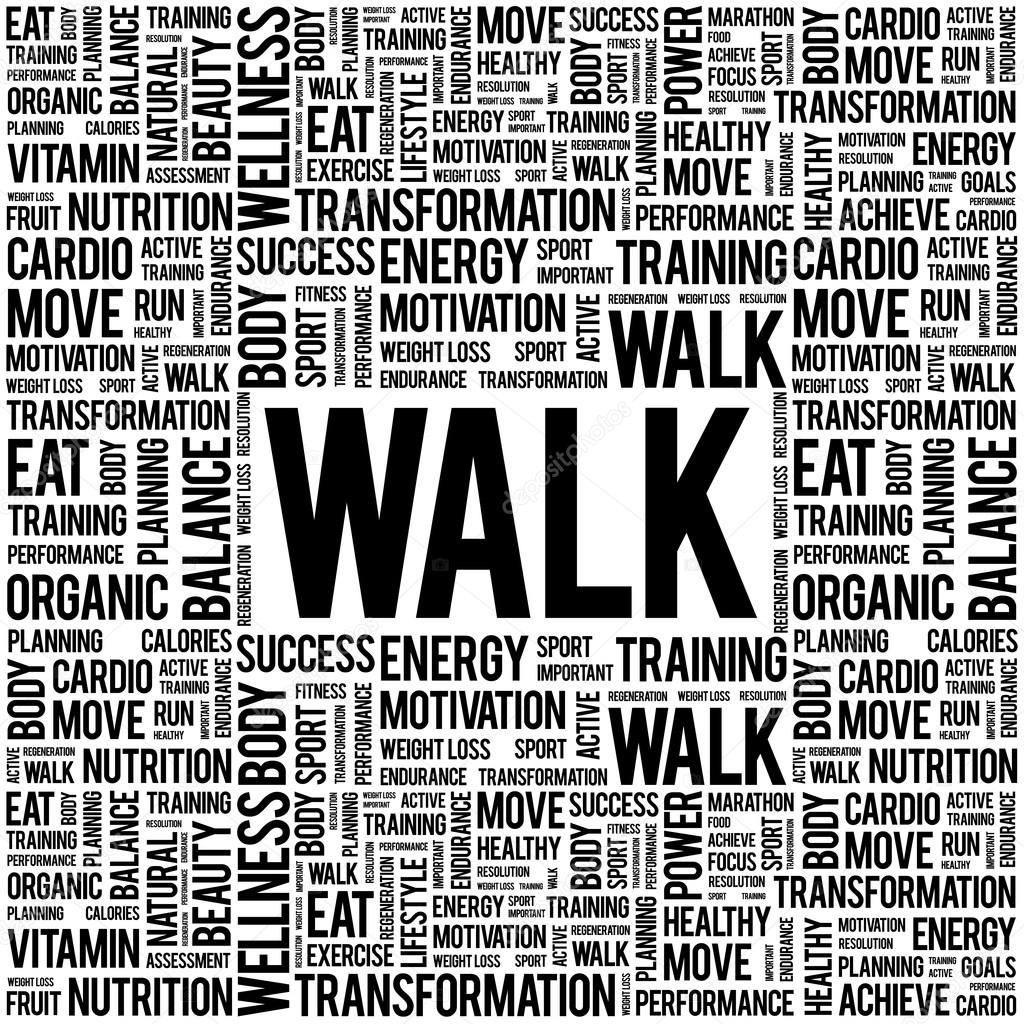 WALK word cloud background Stock Vector by ©dizanna 112432754
