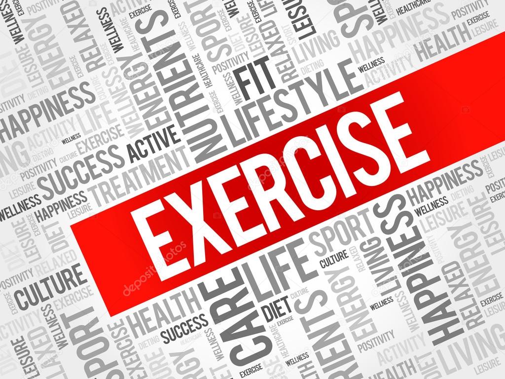 EXERCISE word cloud background Stock Vector Image by ©dizanna #112433724