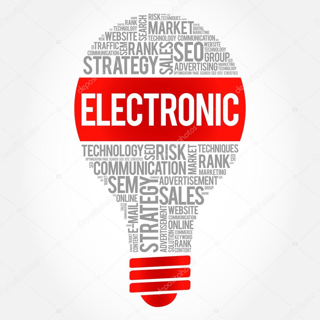ELECTRONIC bulb word cloud Stock Vector Image by ©dizanna #112553190