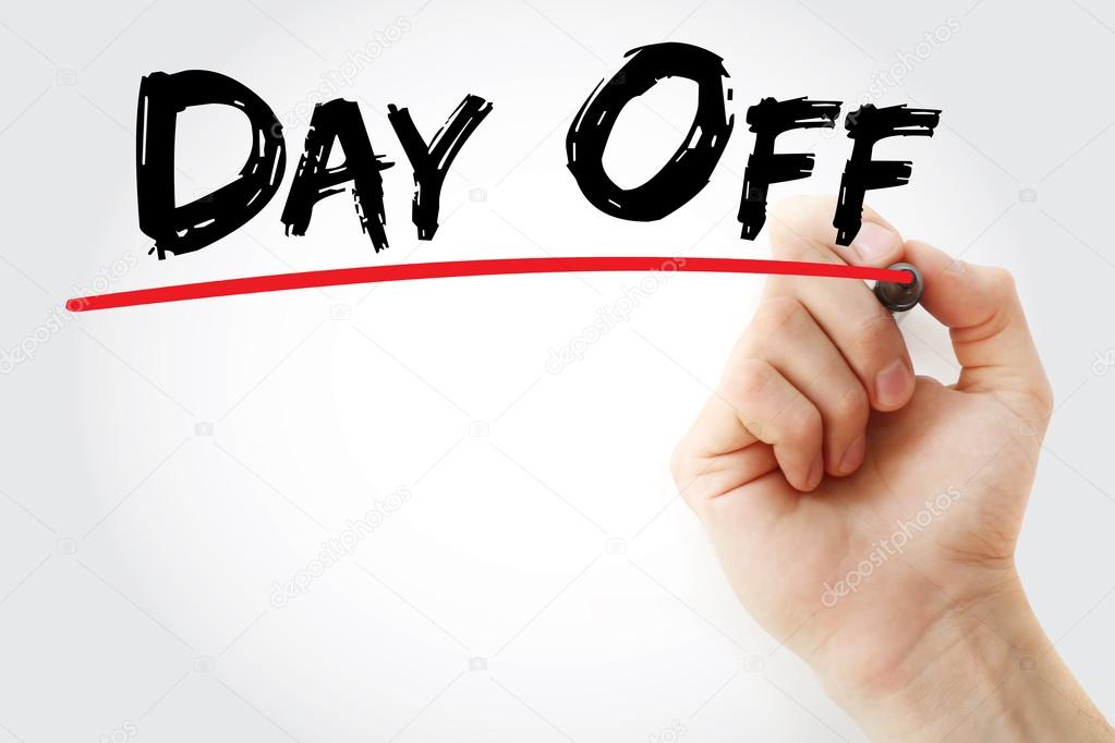 Hand writing Day Off with marker Stock Photo by ©dizanna 114382548