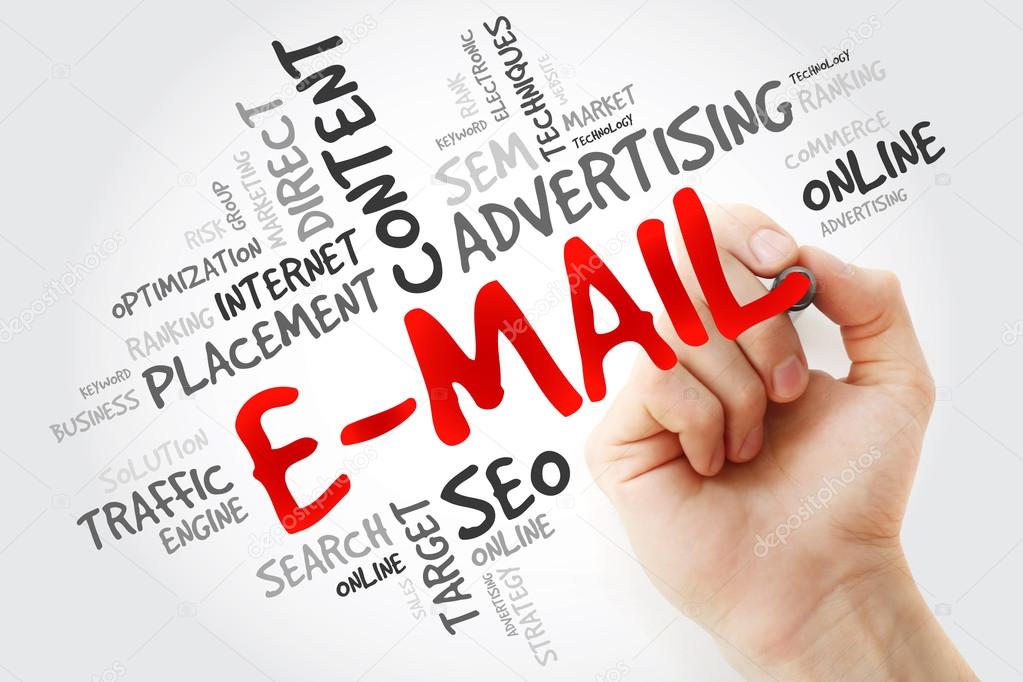 Hand writing E-MAIL word cloud — Stock Photo © dizanna #114851464