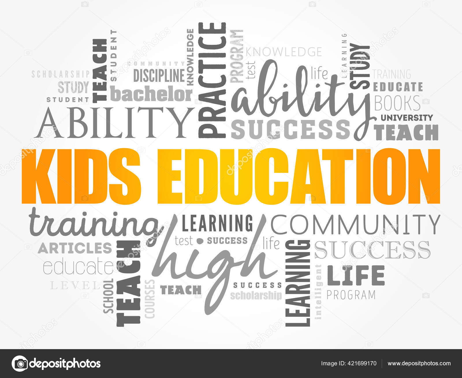 Kids Education Word Cloud Collage Education Concept Background Stock ...