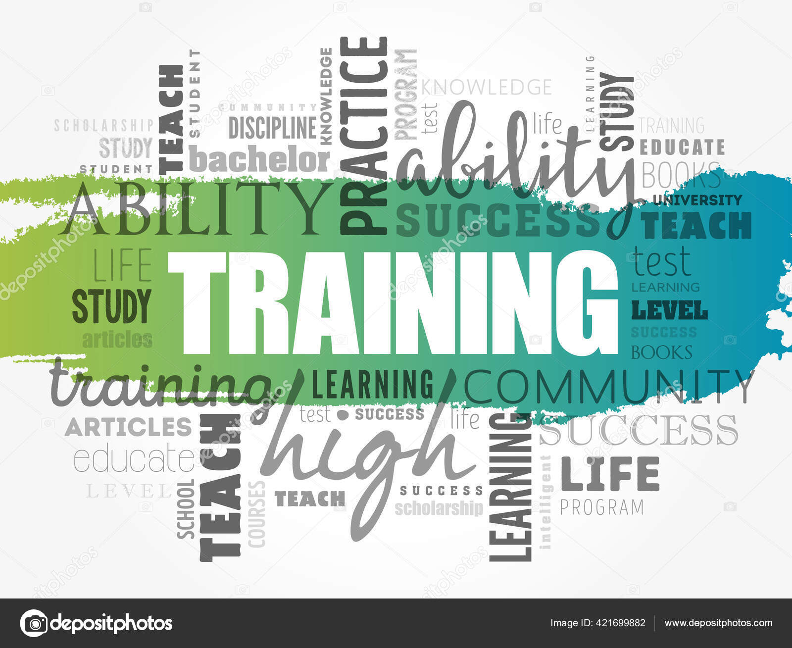 Training Word Cloud Collage Education Concept Background Stock Vector