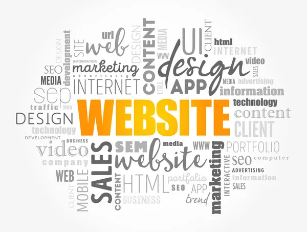 Website Light Bulb Word Cloud Business Concept Background Stock Vector ...