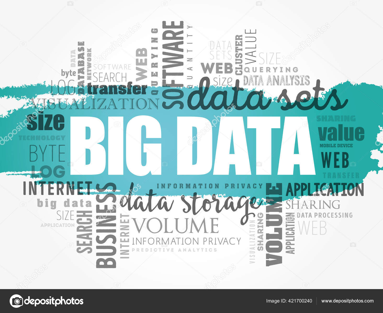 Big Data Word Cloud Collage Technology Business Concept Background ...