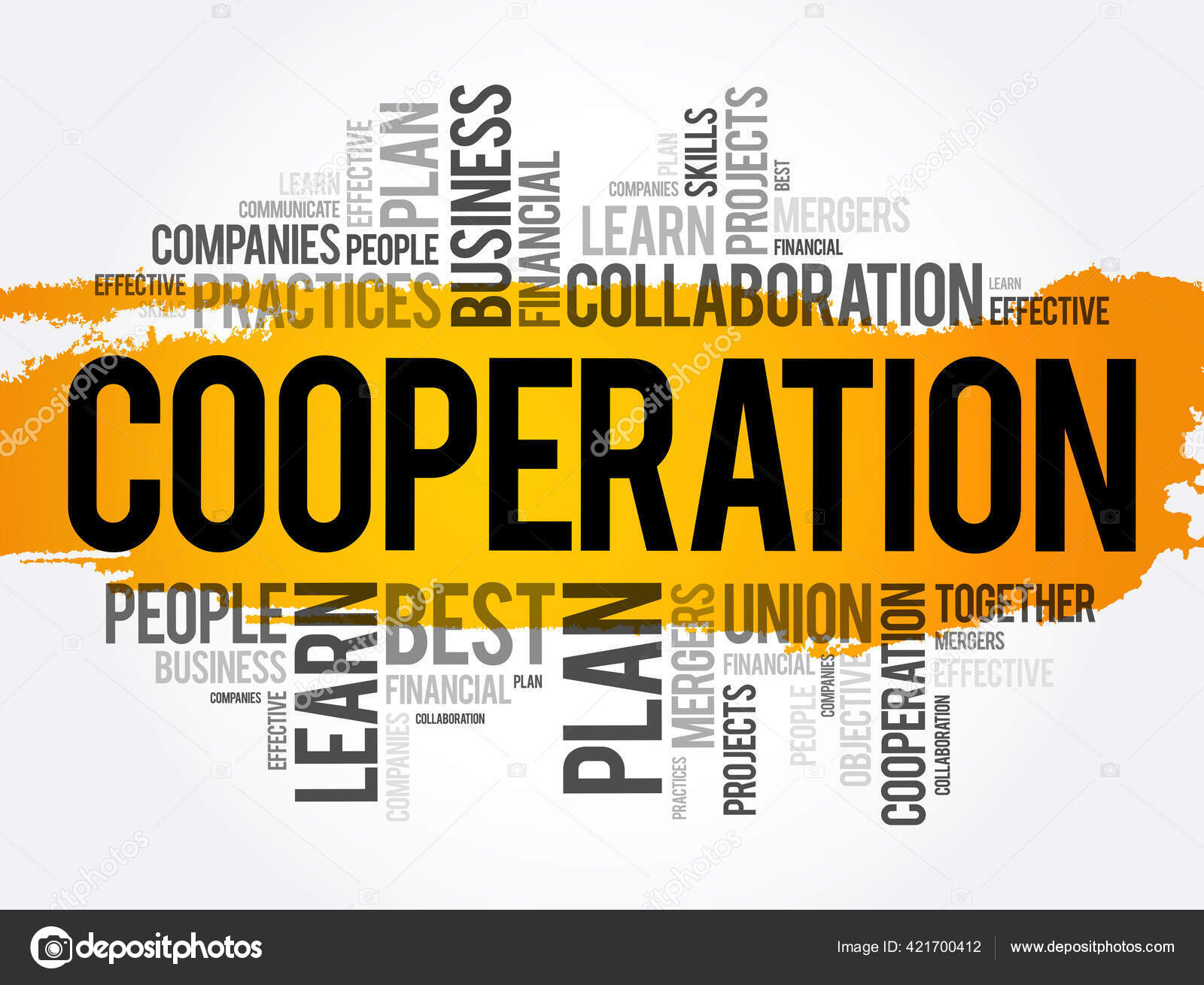Cooperation Word Cloud Collage Business Concept Background Stock Vector ...