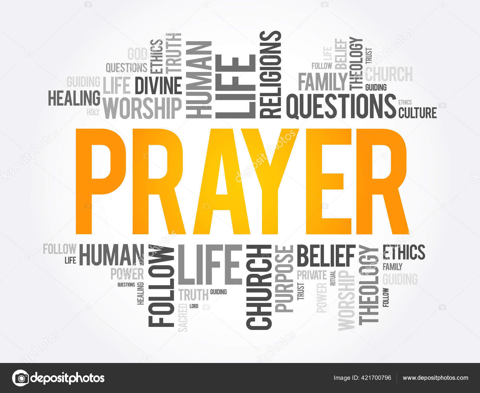 Prayer Word Cloud Collage Religion Concept Background Stock Vector ...