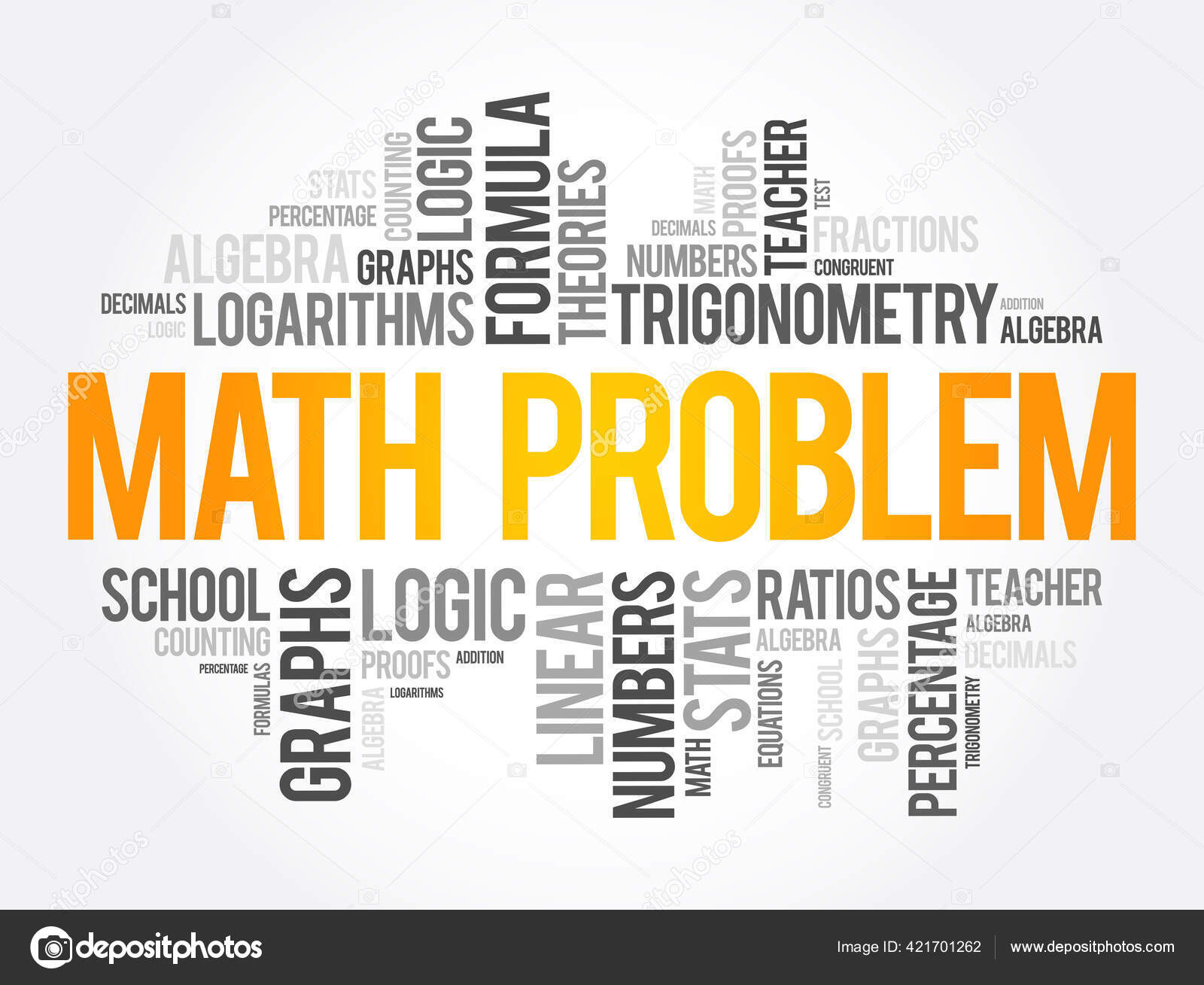 Math Problem Word Cloud Collage Education Concept Background Stock ...