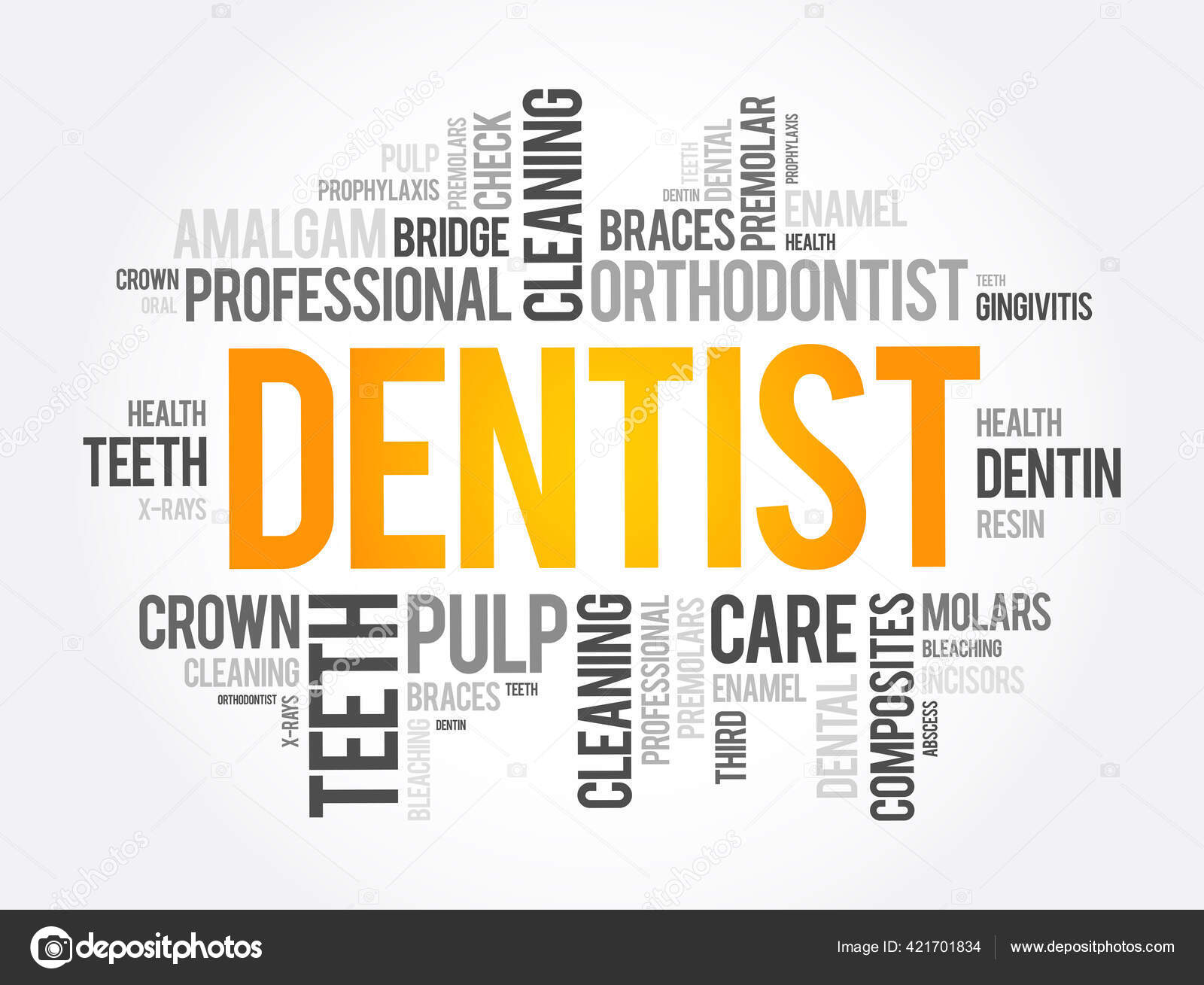 Dentist Word Cloud Collage Health Concept Background Stock Vector Image ...