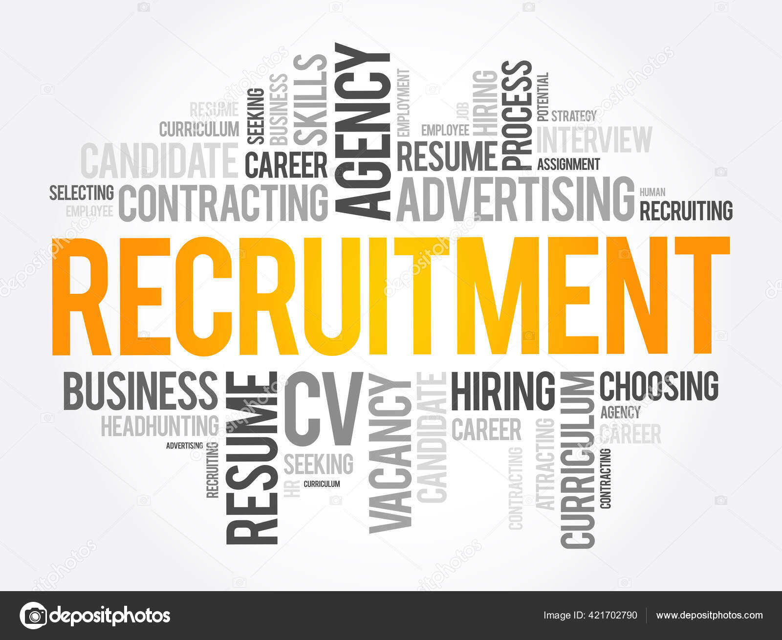 Recruitment Word Cloud Collage Business Concept Background Stock Vector ...