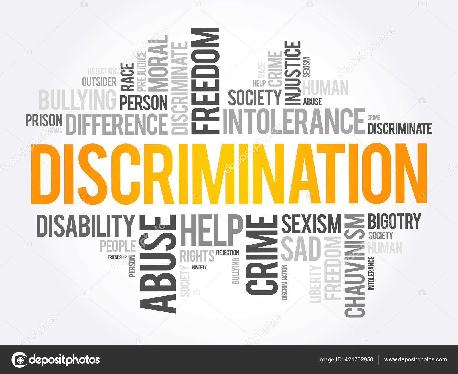 Discrimination Word Cloud Collage Social Concept Background Stock ...