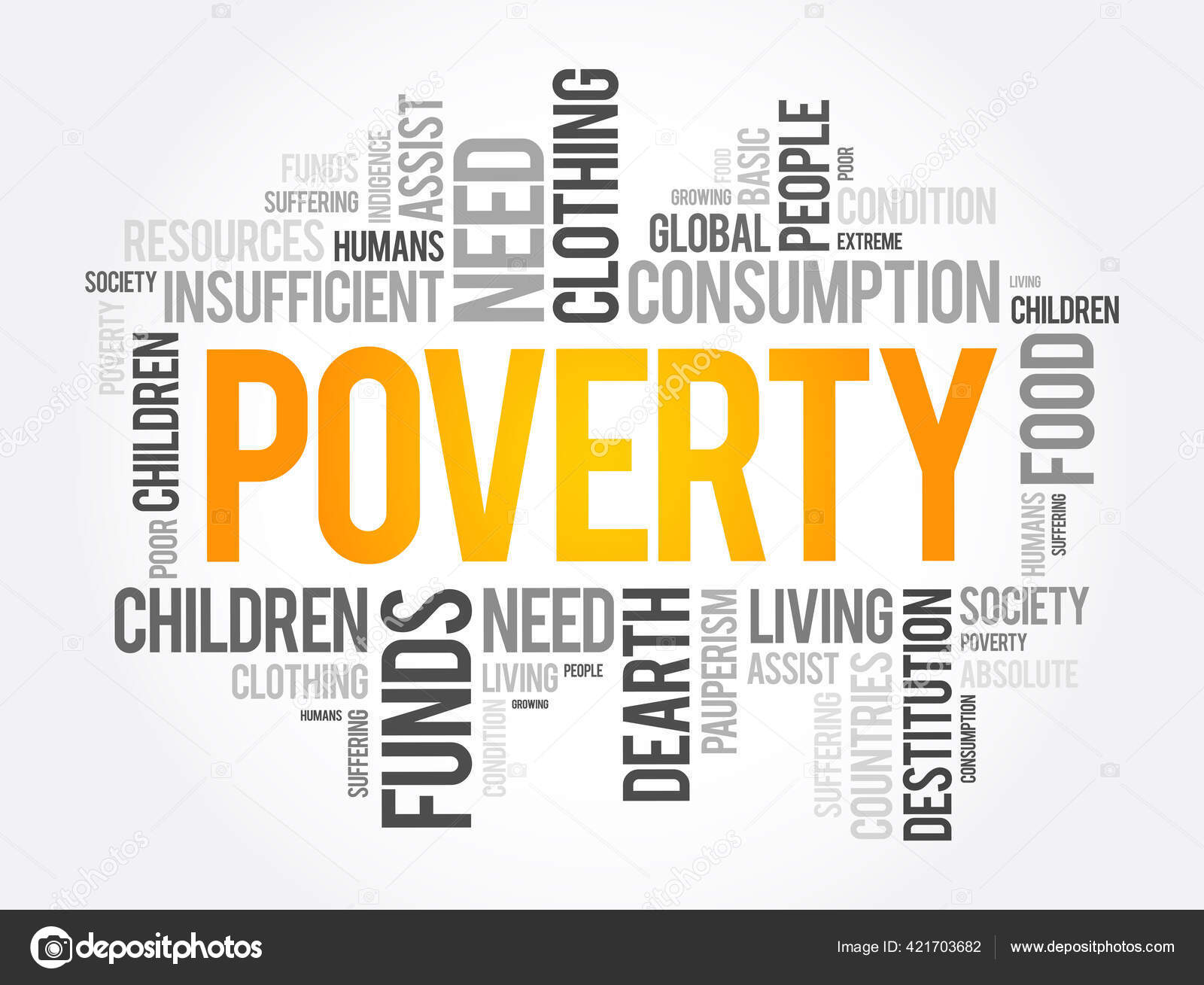 Poverty Word Cloud Collage Social Concept Background Stock Vector Image ...