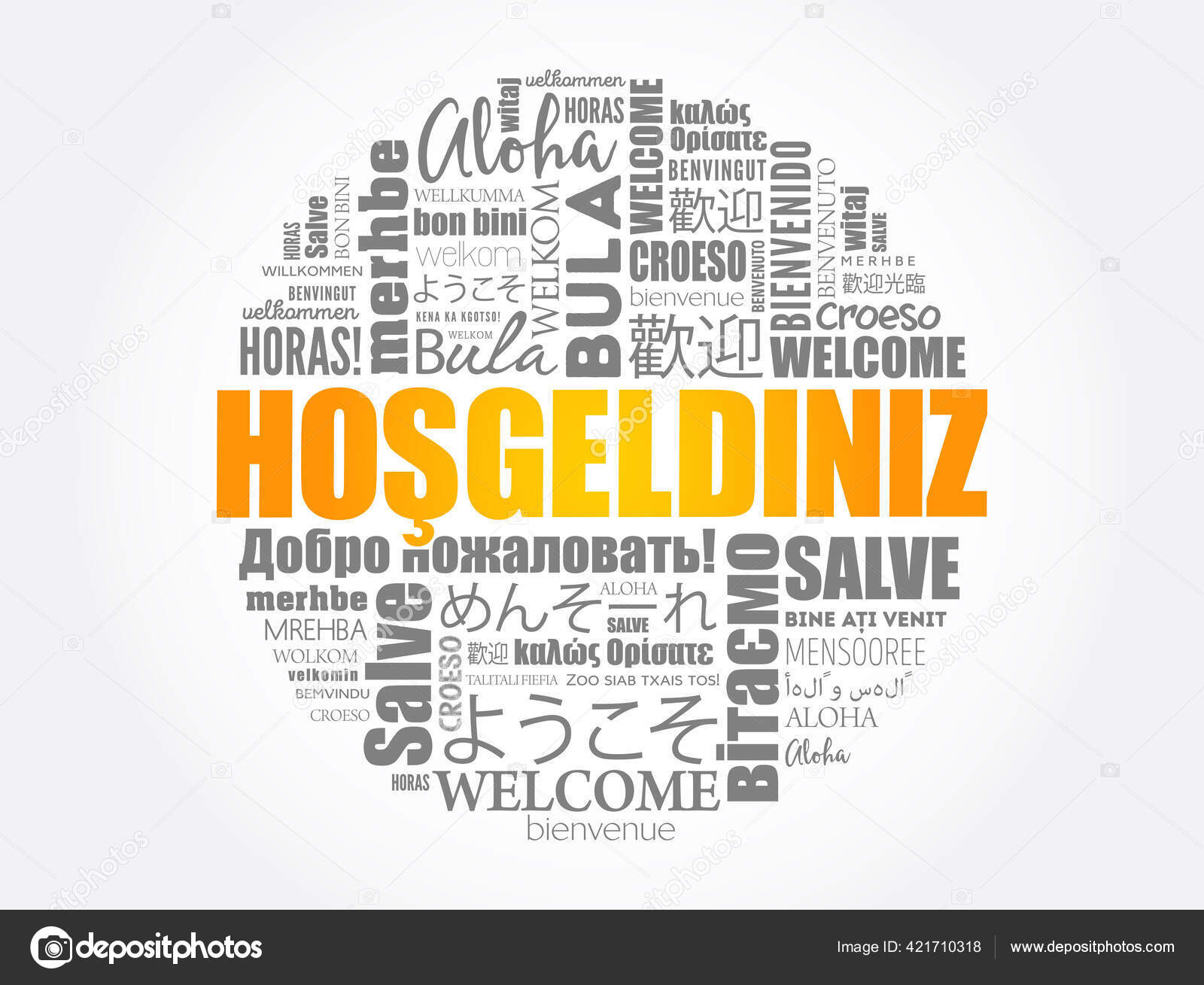 Hosgeldiniz Welcome Turkish Word Cloud Different Languages Conceptual ...