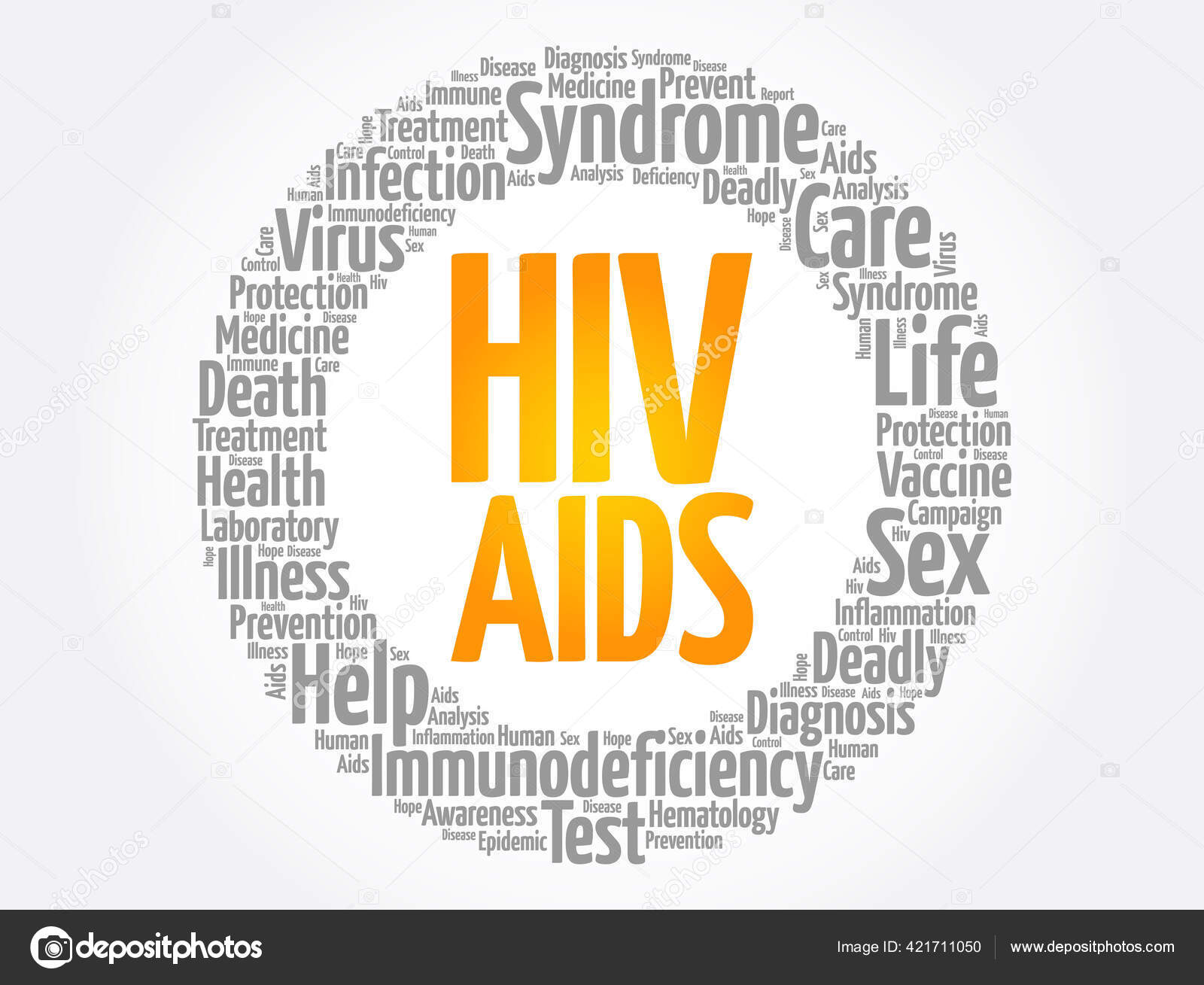 Hiv Aids Word Cloud Collage Health Concept Background Stock Vector by ...