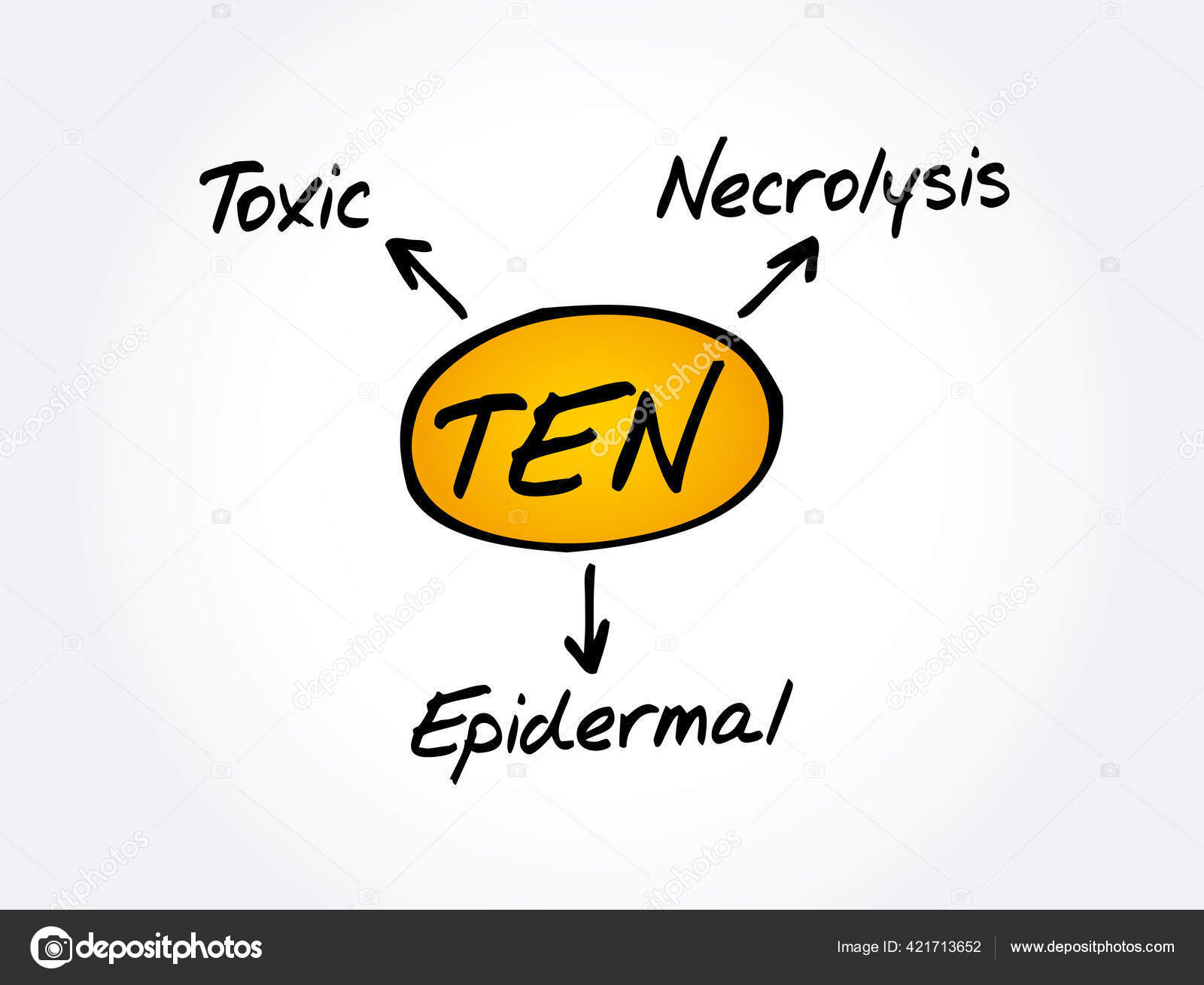 Ten Toxic Epidermal Necrolysis Acronym Medical Concept Background Stock ...