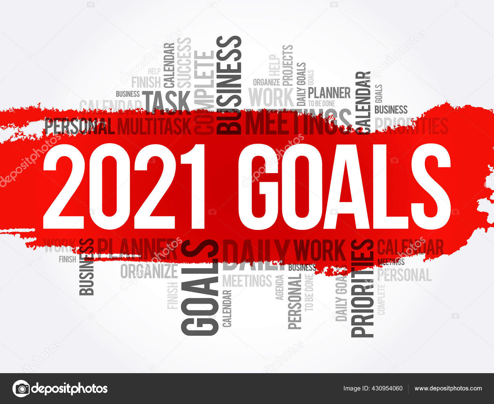 2021 Goals Word Cloud Collage Business Concept Background Stock Vector ...