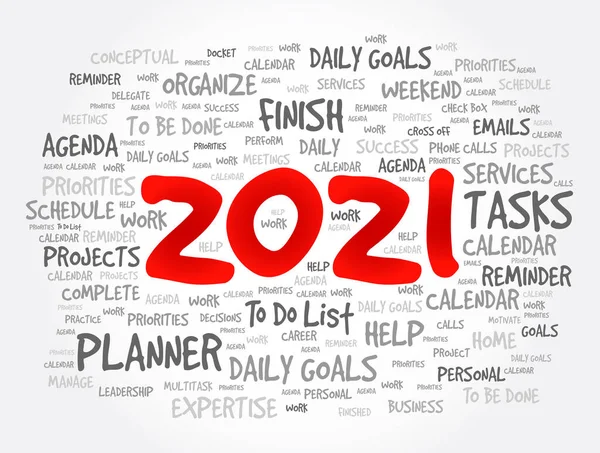 2021 Goals Word Cloud Collage Business Concept Background Stock Vector ...