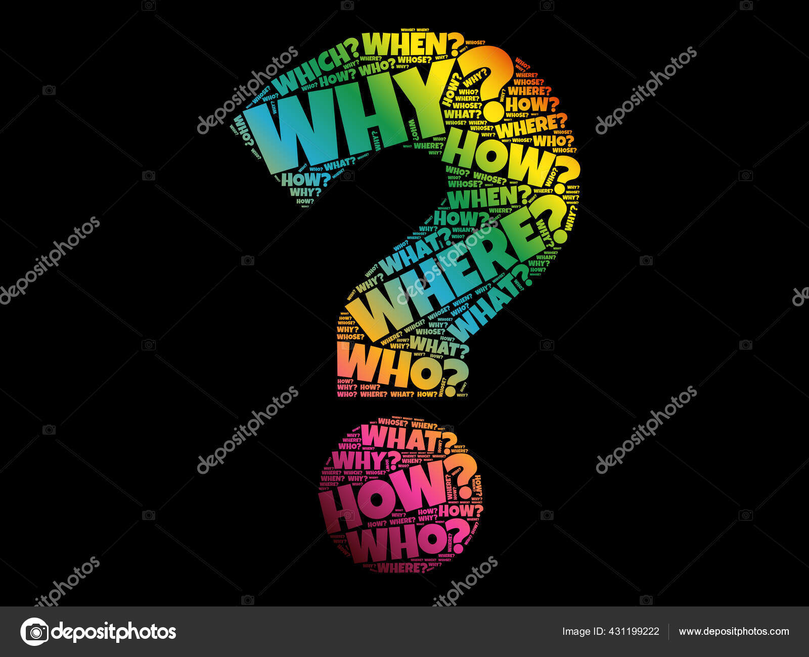 Signo Interrogación Palabras Interrogación Concepto Fondo Vector de ...