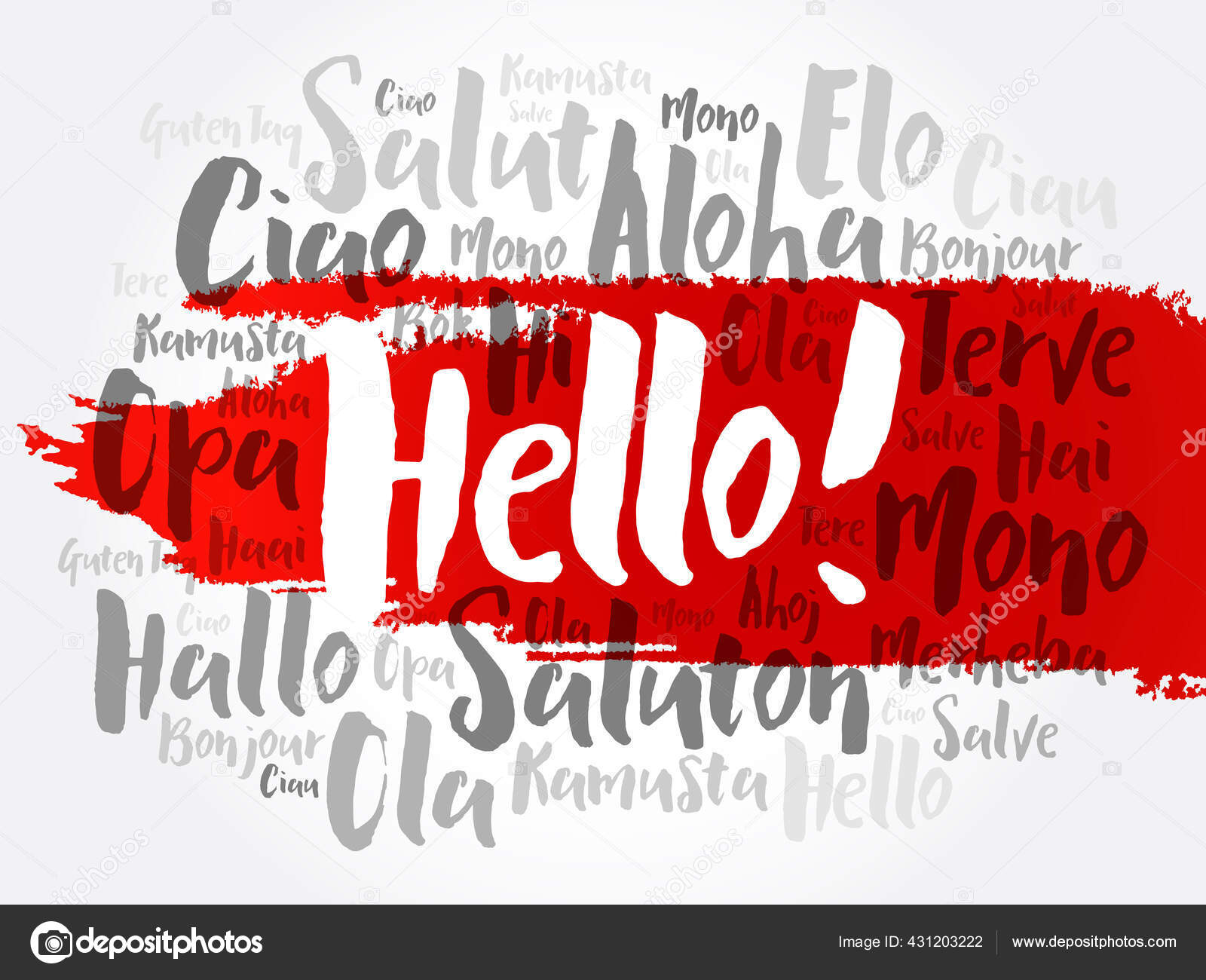 Hello Word Cloud Different Languages World Background Concept Stock ...