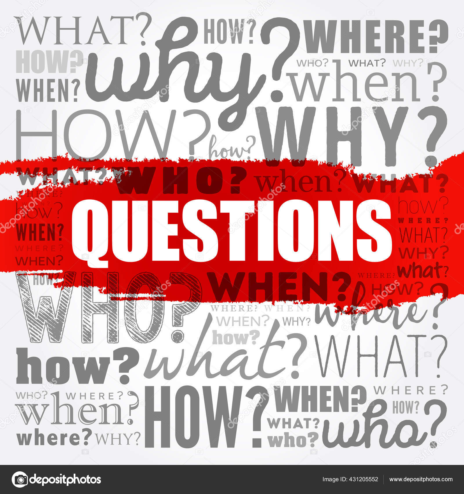 Questions Whose Answers Considered Basic Information Gathering Problem Solving Word Stock Vector ...