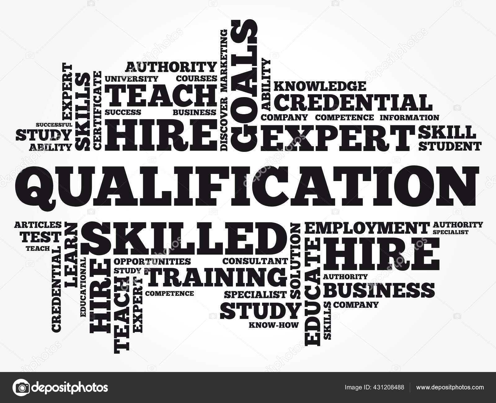 Qualification Word Cloud Education Business Concept Background Stock ...