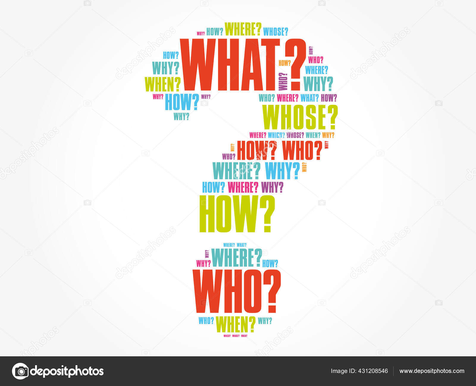 Question Mark Questions Whose Answers Considered Basic Information Gathering Problem Stock ...