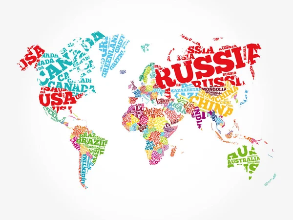 World Map in Typography word cloud Stock Vector Image by ©dizanna ...