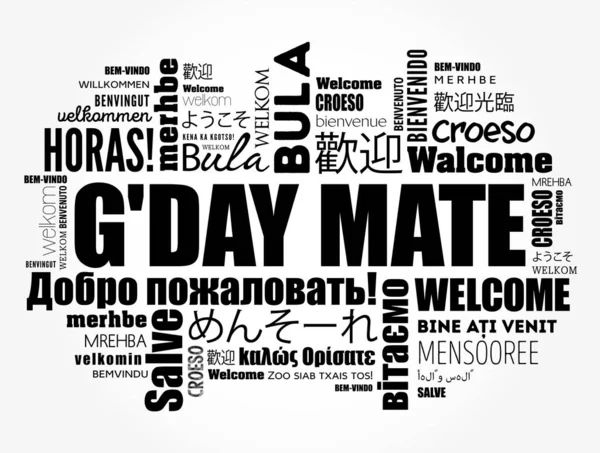G'day Mate Welcome Australian Word Cloud Different Languages Conceptual ...