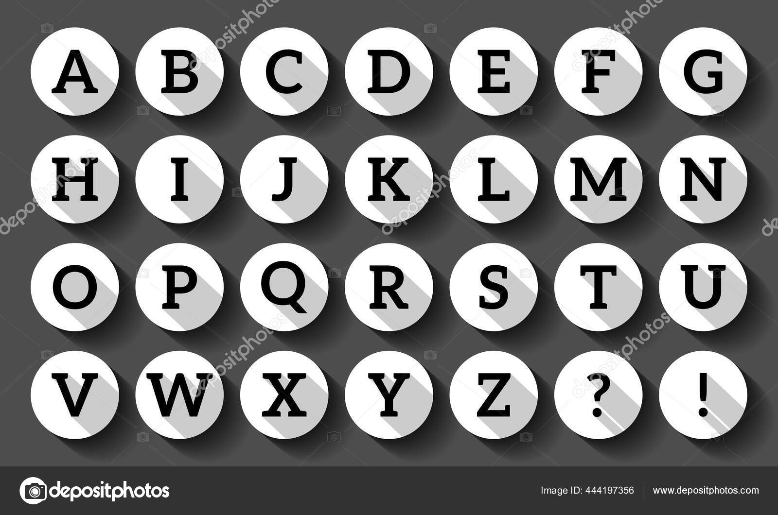 Flat Design Letters Icons Alphabet Long Shadow Concept Background Stock ...