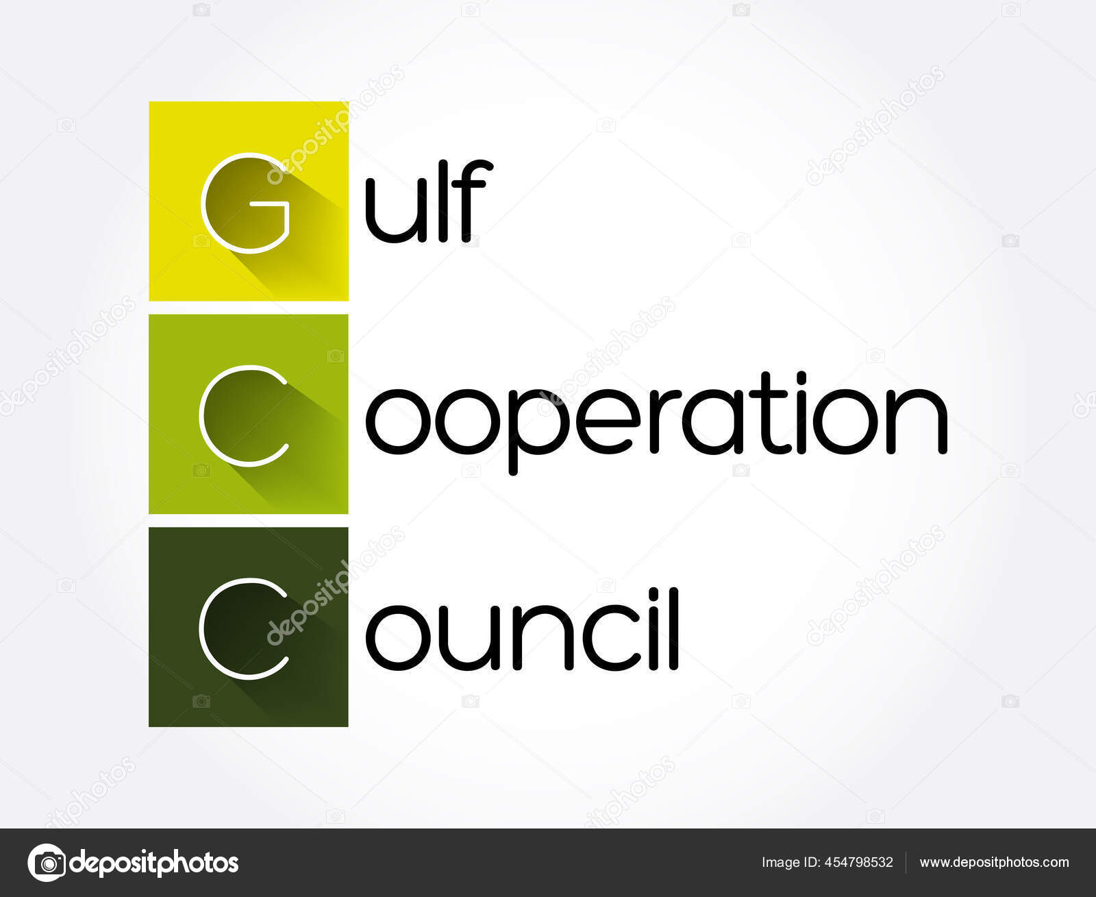 Gcc Gulf Cooperation Council Acronym Business Concept Background Stock ...