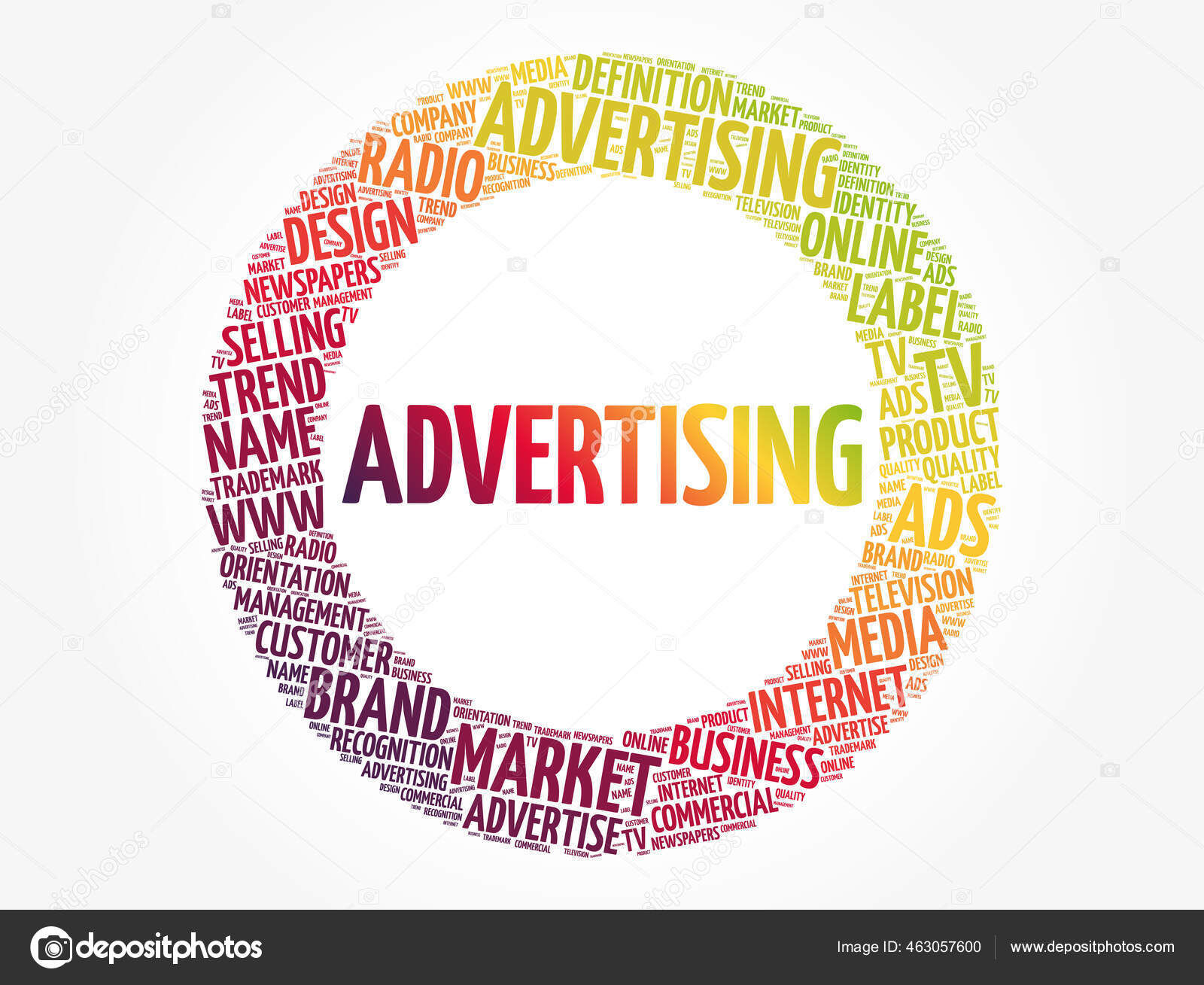 Advertising Word Cloud Creative Business Concept Background Stock ...
