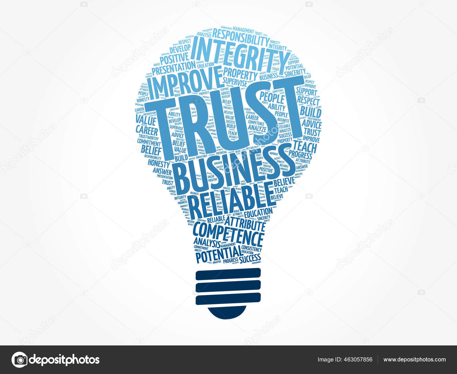 Trust Light Bulb Word Cloud Collage Business Concept Backgroun Stock ...