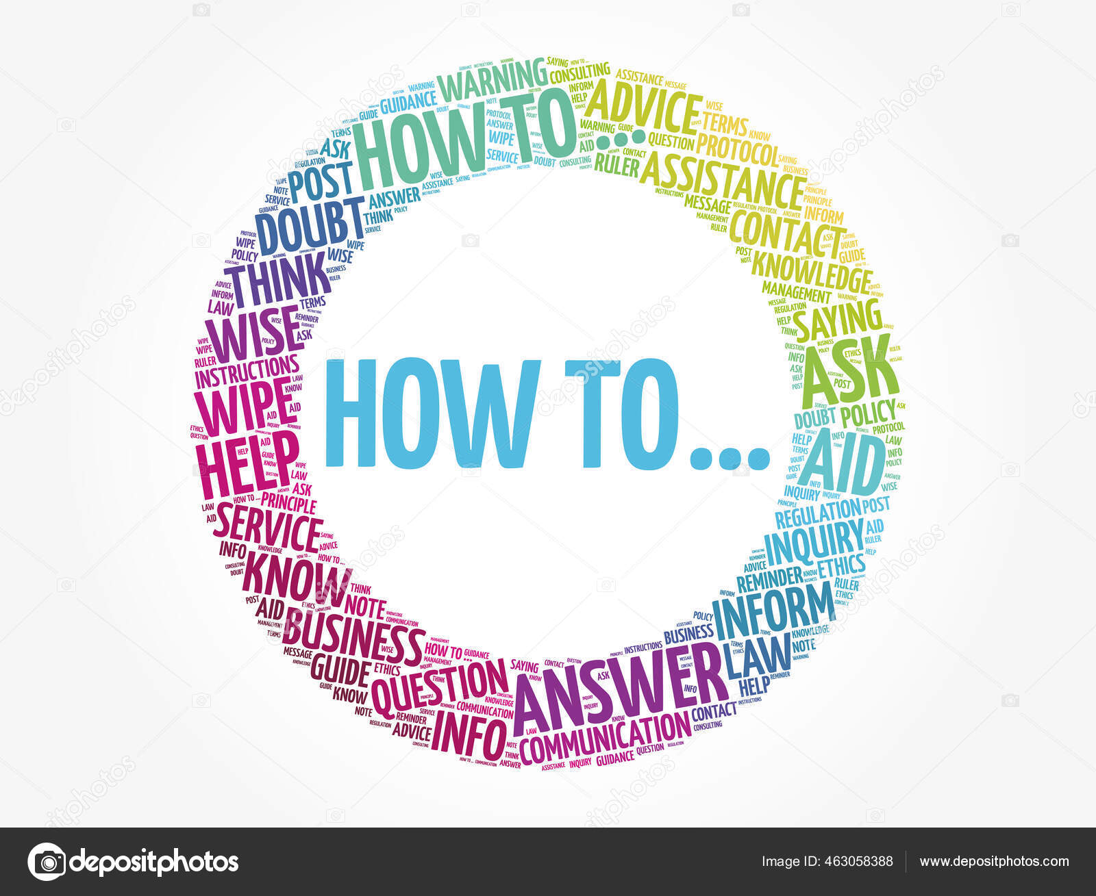 How Circle Word Cloud Business Concept Background Stock Vector by ...