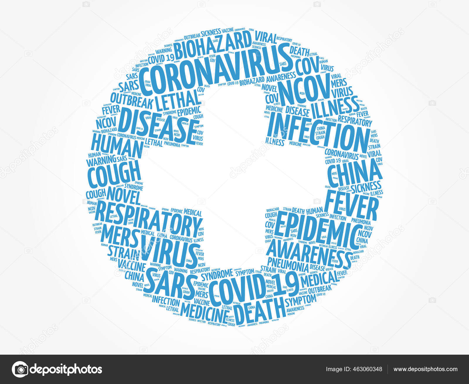 Coronavirus Cross Word Cloud Collage Health Concept Background Stock ...