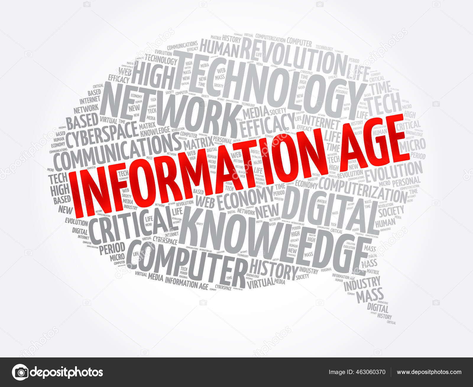 Information Age Message Bubble Word Cloud Collage Concept Background ...