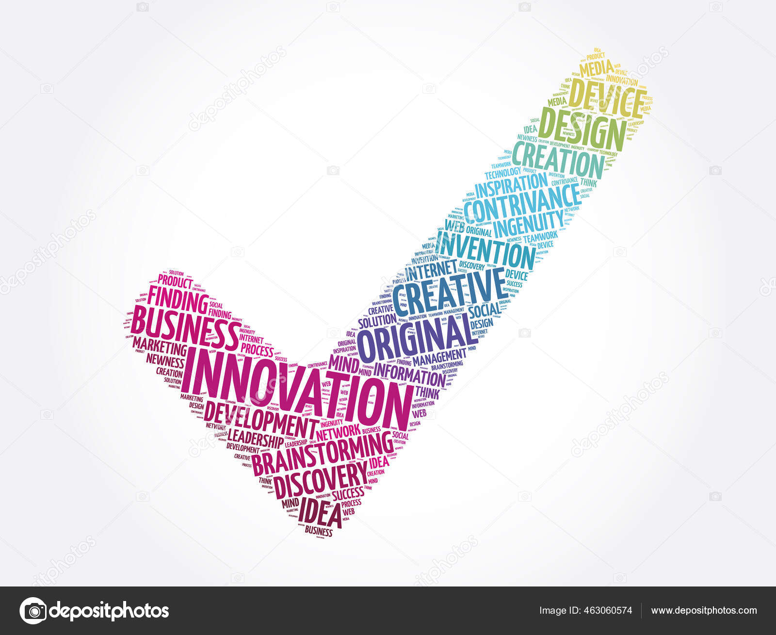 Innovation Check Mark Word Cloud Collage Business Concept Background ...