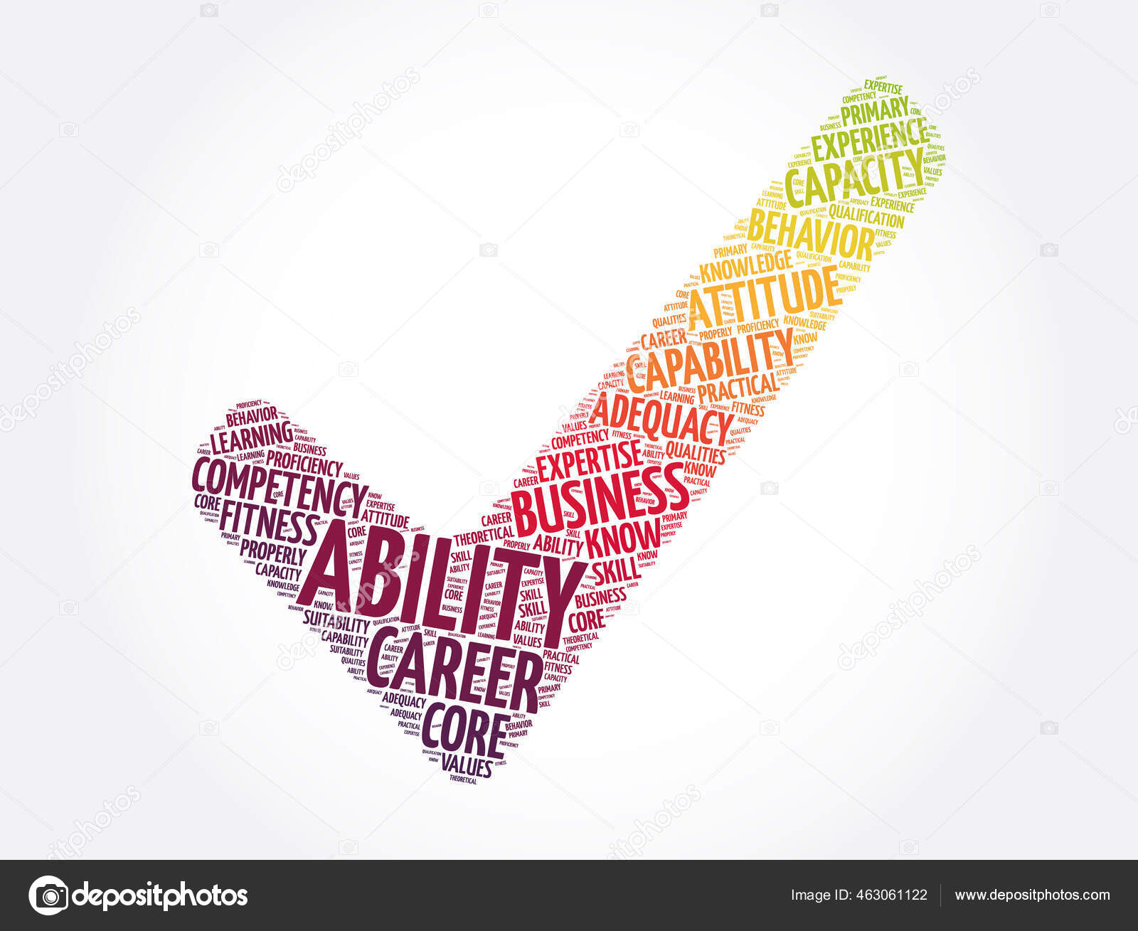 Ability Check Mark Word Cloud Collage Concept Backgroun Stock Vector by ...