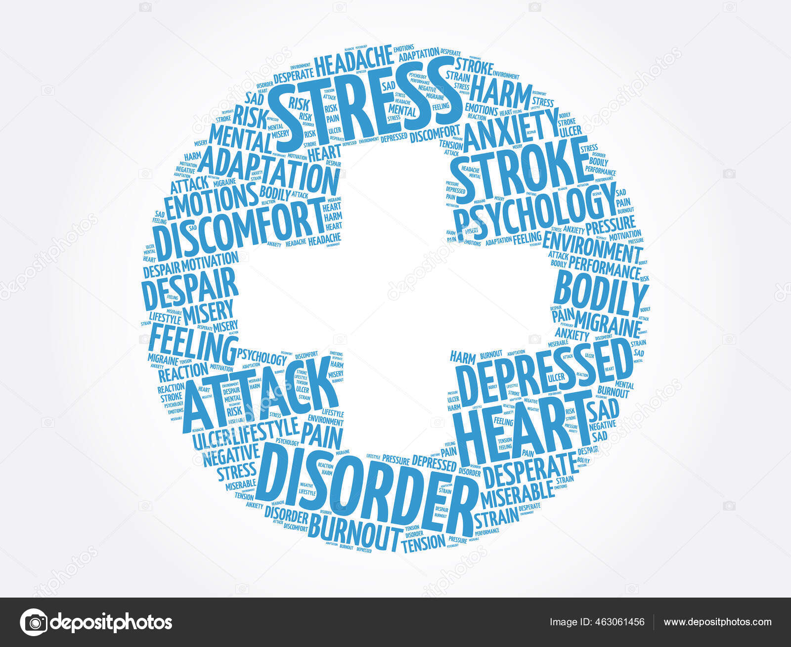Stress Cross Word Cloud Collage Health Concept Background Stock Vector ...