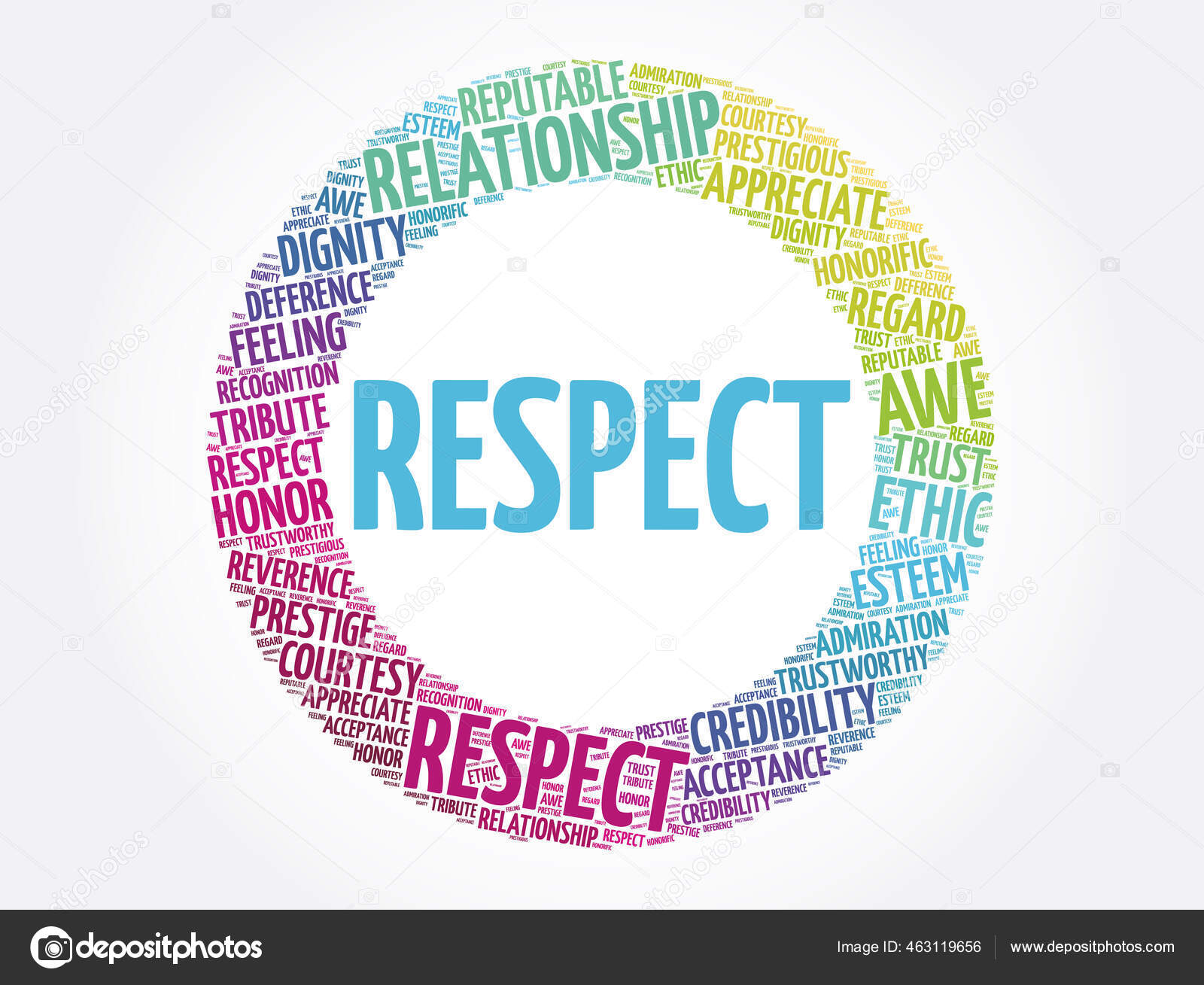 Respect Circle Word Cloud Collage Concept Background Stock Vector by ...
