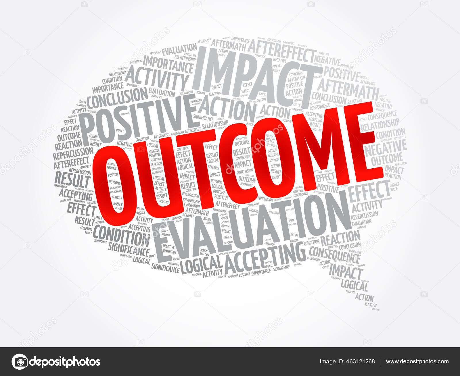 Outcome Message Bubble Word Cloud Collage Concept Background Stock ...